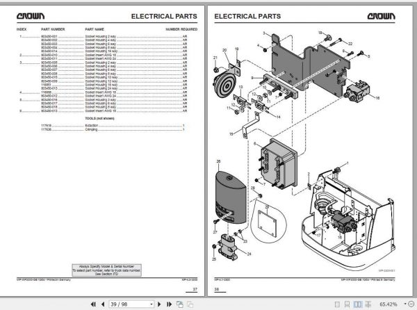 Crown Pallet Stacker WF3000 Series Parts Manual_812706-006