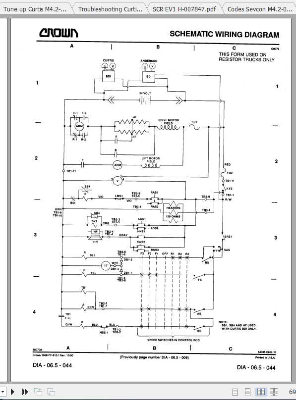 Crown Pallet Truck PE Electrical Schematic