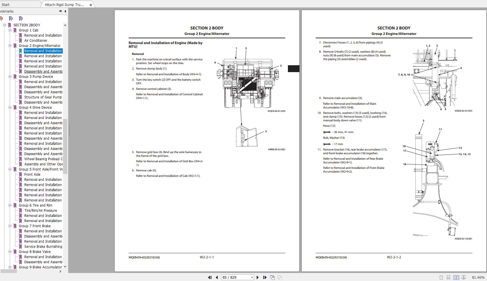 Hitachi Rigid Dump Truck EH3500AC-3 Shop Manuals Updated 2021
