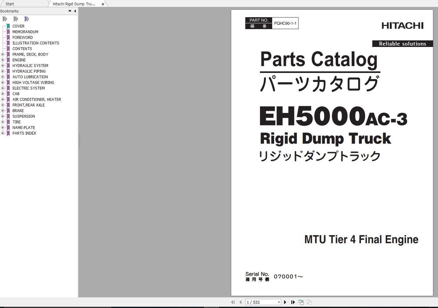 Hitachi Rigid Dump Truck EH5000AC-3 Shop Manual Updated 2021
