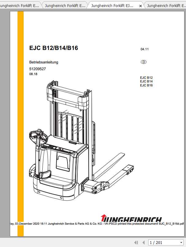 Jungheinrich Forklift EJC B12-B16 Operating Manual_DE