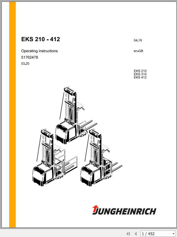 Jungheinrich Forklift EKS 210 310 412 EN Operating Instructions