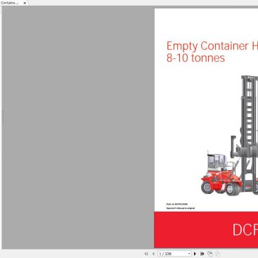 Kalmar Empty Container Handler 8-9T DCT 80-90 Workshop Manual