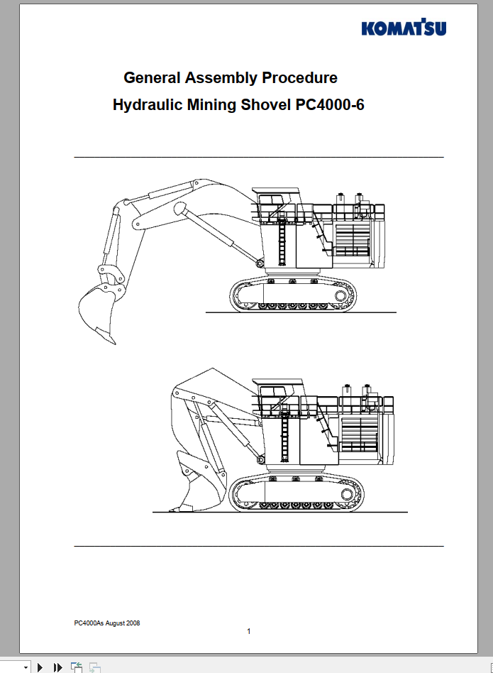 Komatsu Hydraulic Mining Shovel PC4000-6 General Assembly Procedure