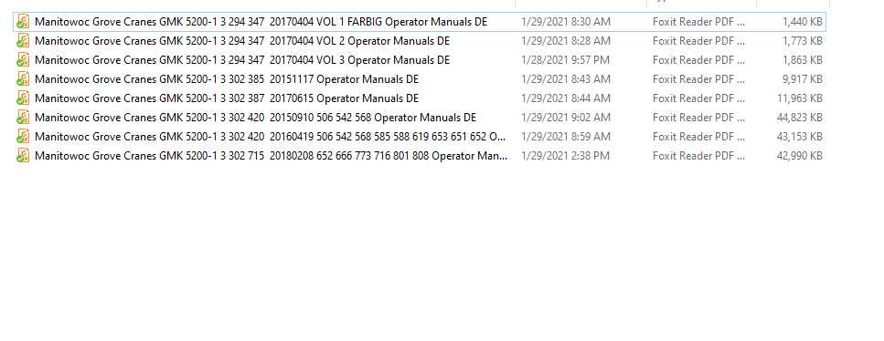 Manitowoc Grove Cranes GMK 5200-1 Operator Manuals_DE