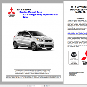 Mitsubishi Mirage 2020 Service & Body Repair Manual