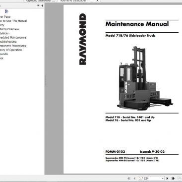 Raymond Reach-Fork Trucks 7500 7520 Schematics Diagram, Part ...