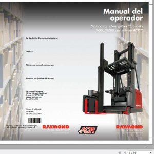 Raymond Swing-Reach Truck 9600 9700 Schematics Diagram, Part ...