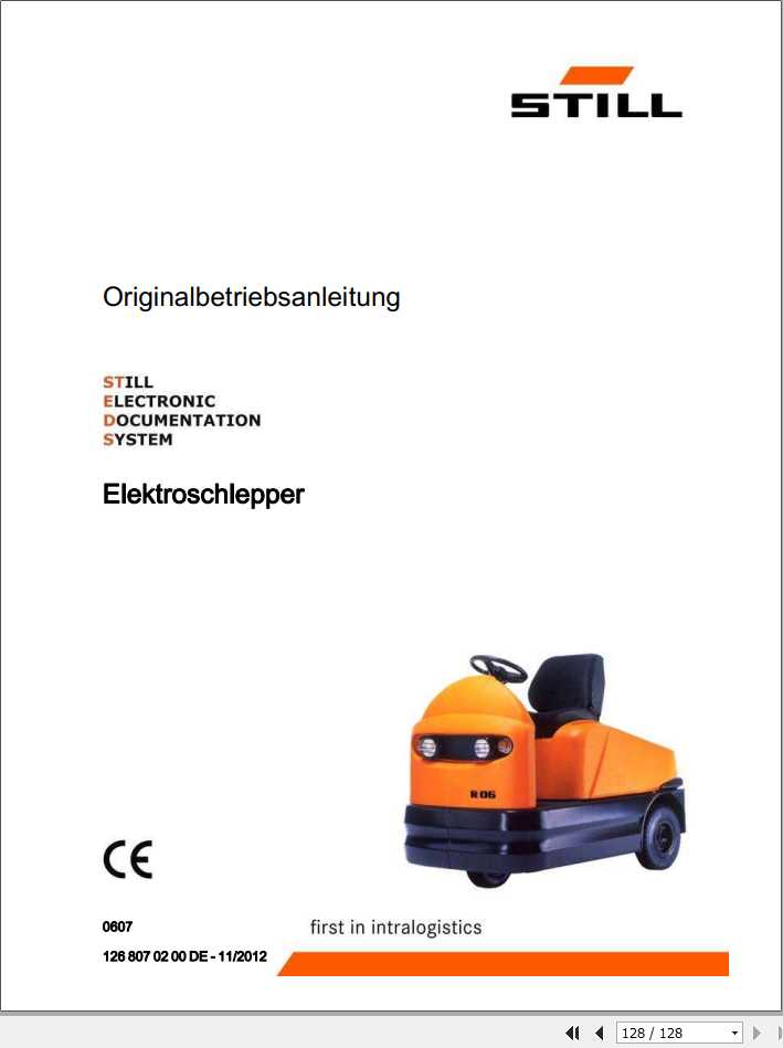Still Electric Tractor R06-06 (0126, 0607) Operating Manual DE