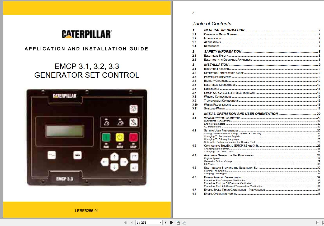 CAT EMCP 3.1,3.2,3.3 Generator Set Control