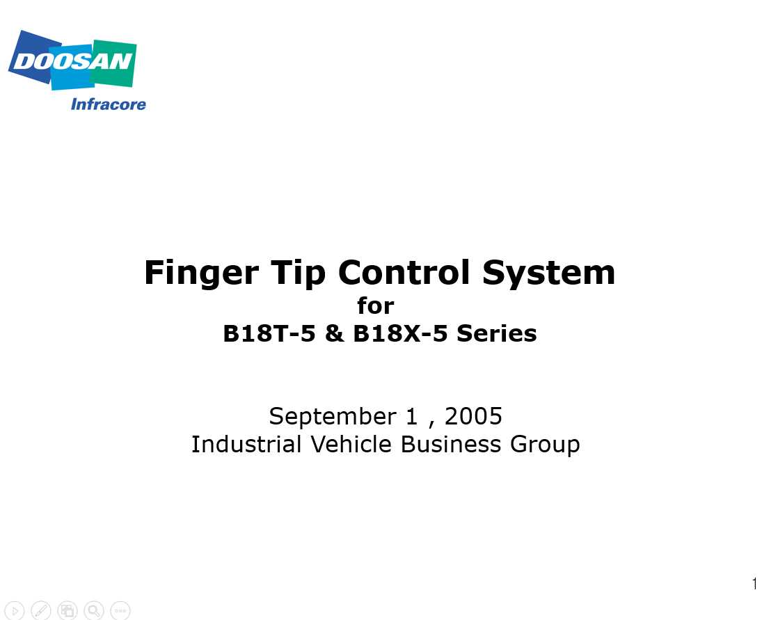 Daewoo Doosan Forklift Finger Tip Control System 050825 Training Manual