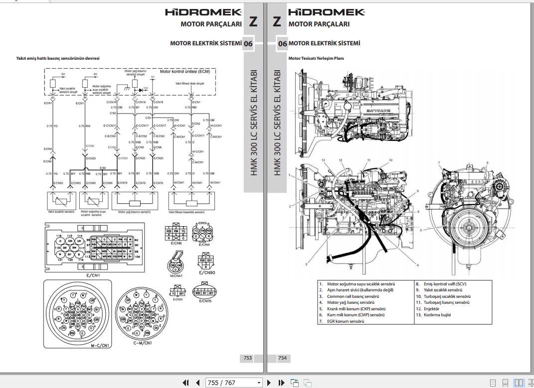 Hidromek Diesel Engine HMK 300LC ISUZU 6HK1 Motor Service Manual