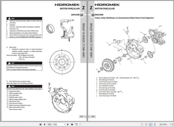 Hidromek Diesel Engine HMK 490 LC Isuzu 6UZ1X Stage IIIA Tier 3 Service ...
