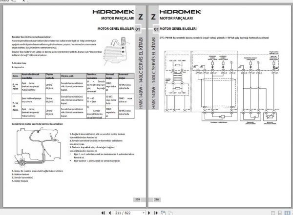 Hidromek Excavator HMK 140W 140LC ISUZU 4JJ1X Tier 3 Service Manual_Turkish
