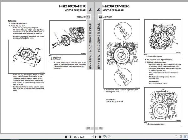 Hidromek Excavator HMK 140W 140LC ISUZU 4JJ1X Tier 3 Service Manual_Turkish