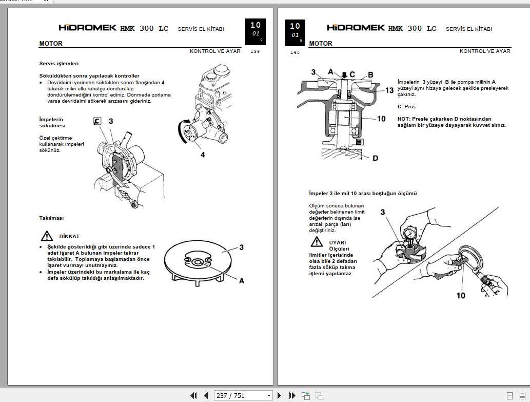 Hidromek Excavator HMK 300LC-2 Service Manual_Turkish