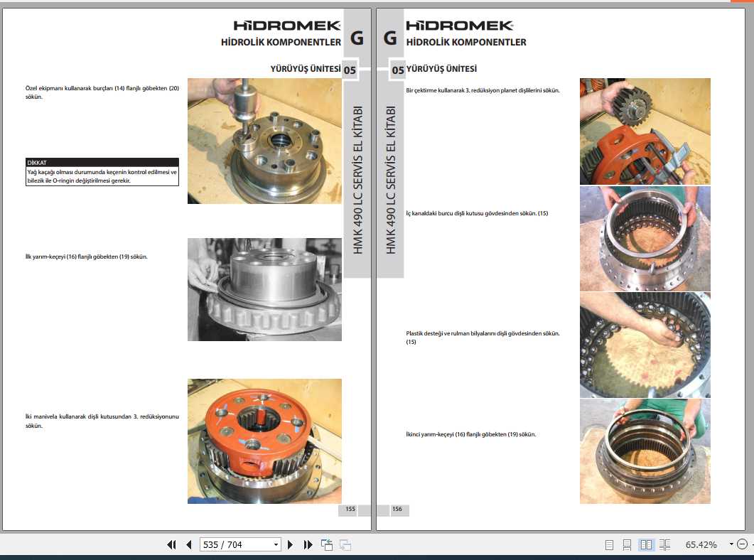 Hidromek Excavator HMK 490 LC Service Manual_Turkish