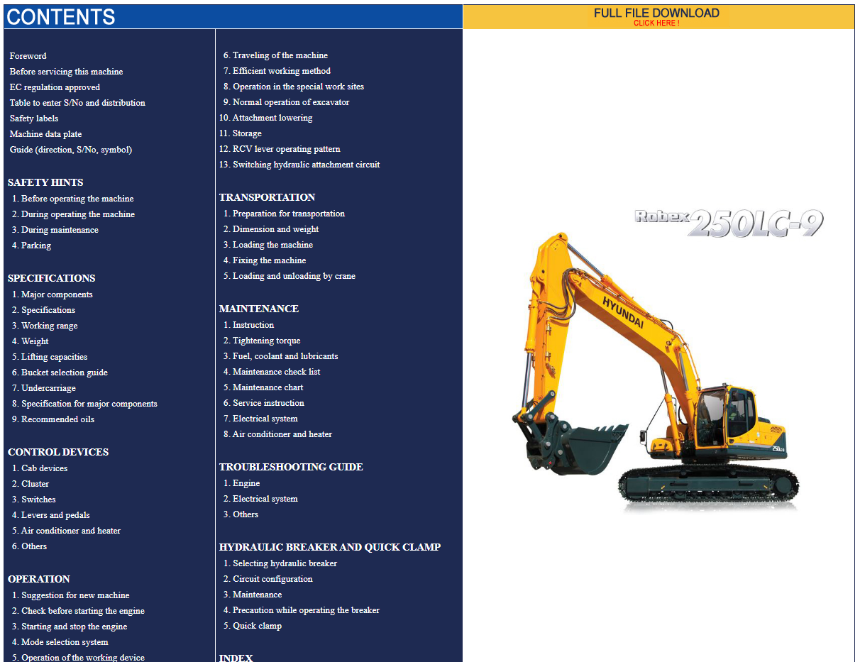 Hyundai CERES Heavy Equipment Operator Manual Updated [04.2021] Offline DVD