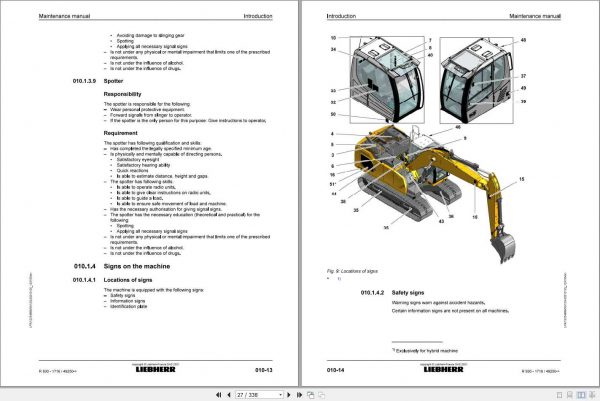Liebherr Hydraulic Excavator R930 1716 49250 Maintenance Manual EN PDF
