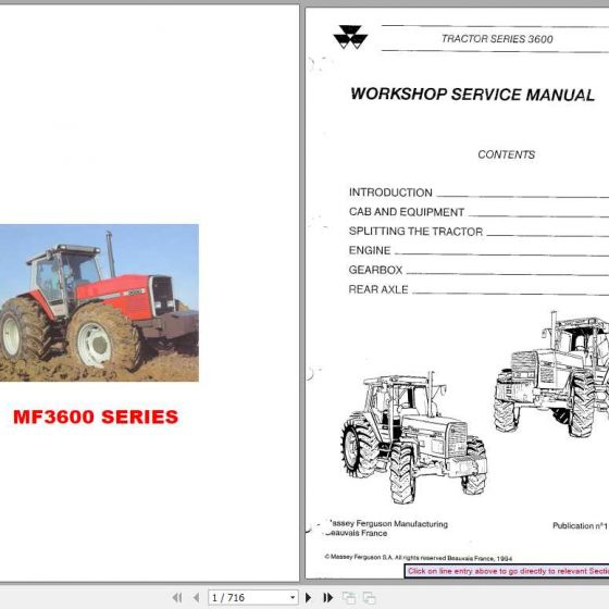 Massey Ferguson Tractors MF 4200 Series Workshop Service Manual
