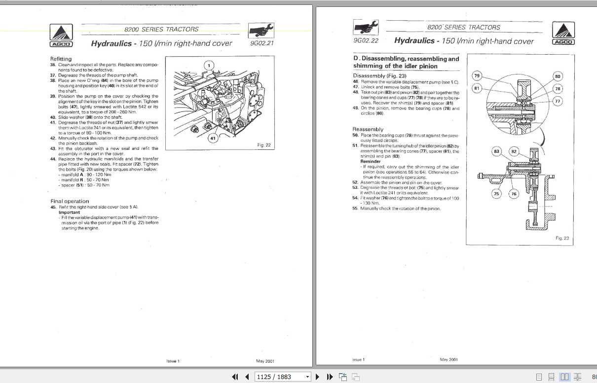 Massey Ferguson Tractors MF 8200 and 8200 xtra Series Workshop Manual