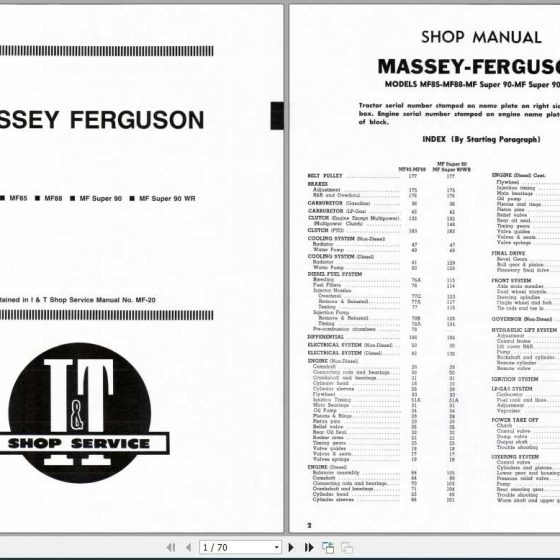 Massey Ferguson Tractors 8600 Series Workshop Manual