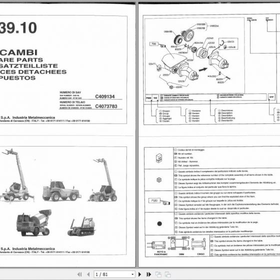 Merlo Telescopic Handler Collection Photos Parts Catalog