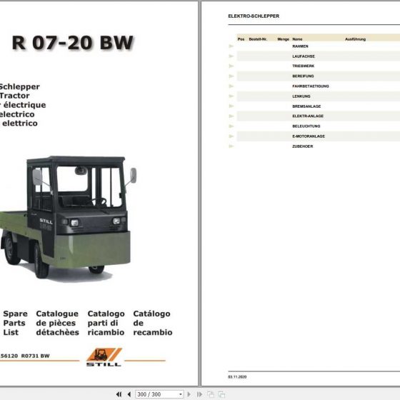 Still Electric Tractor R06-06 Spare Parts Lists DE