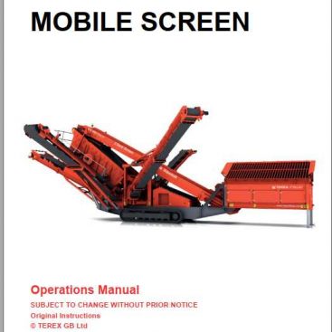 Terex Finlay Mobile Screen 390 Illustrated Parts Catalog