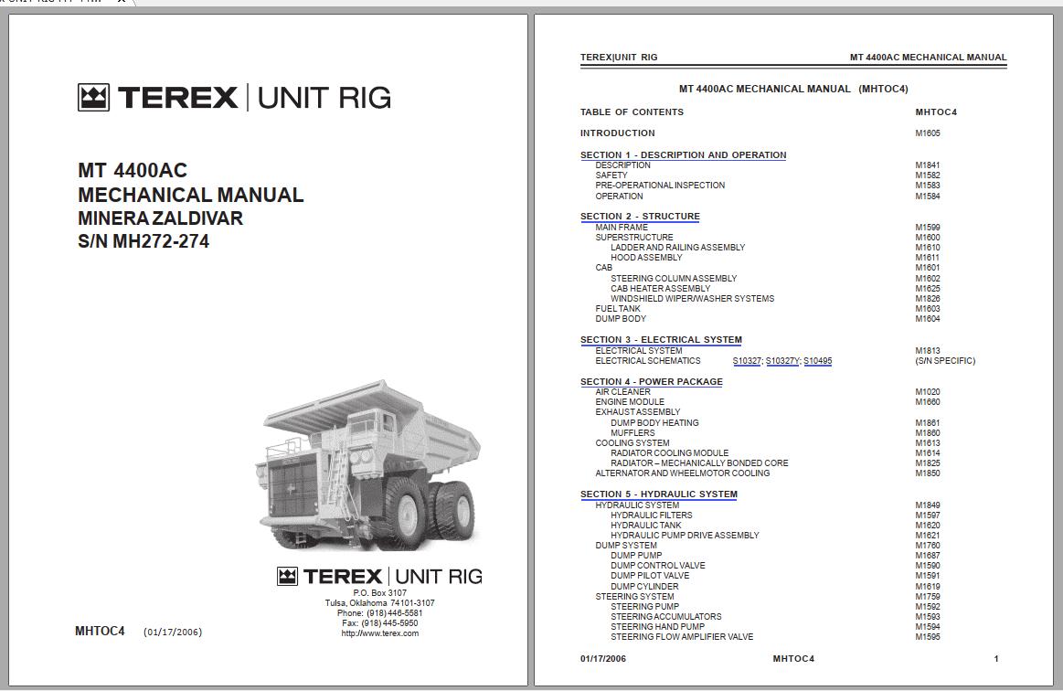 Terex Unit Rig MT 4400AC Mechanical Manual_SN MH272-274