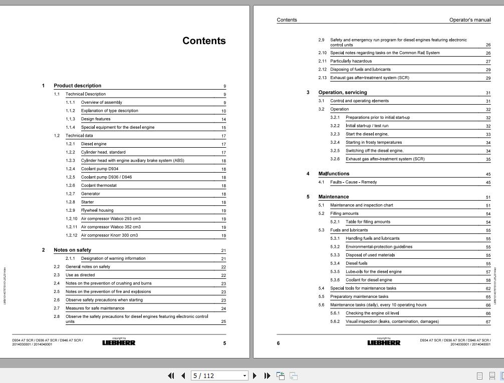 Liebherr Diesel Engine D934 D936 D946 A7 SCR Operator's Manual_31-03-2021