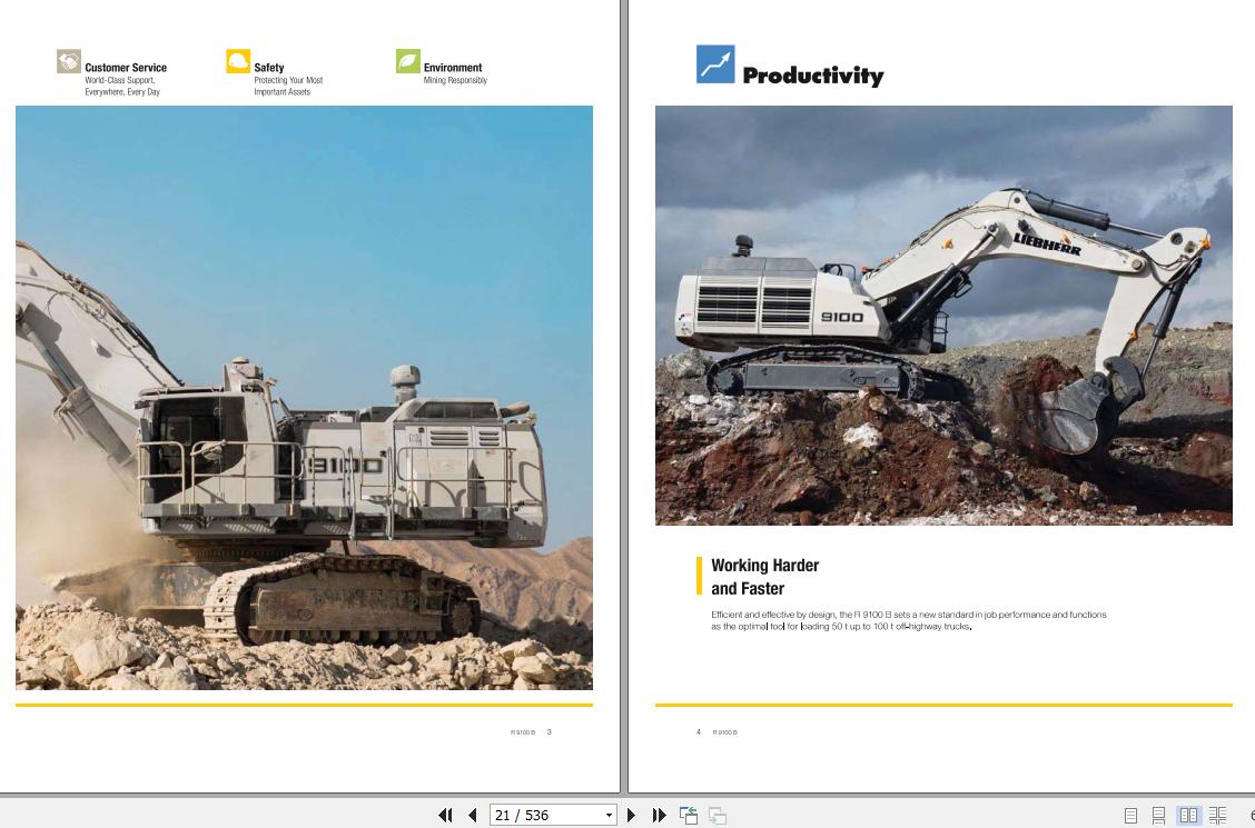 Liebherr Mining Crawler Excavators R9100 1132-1652 26573 Operating ...