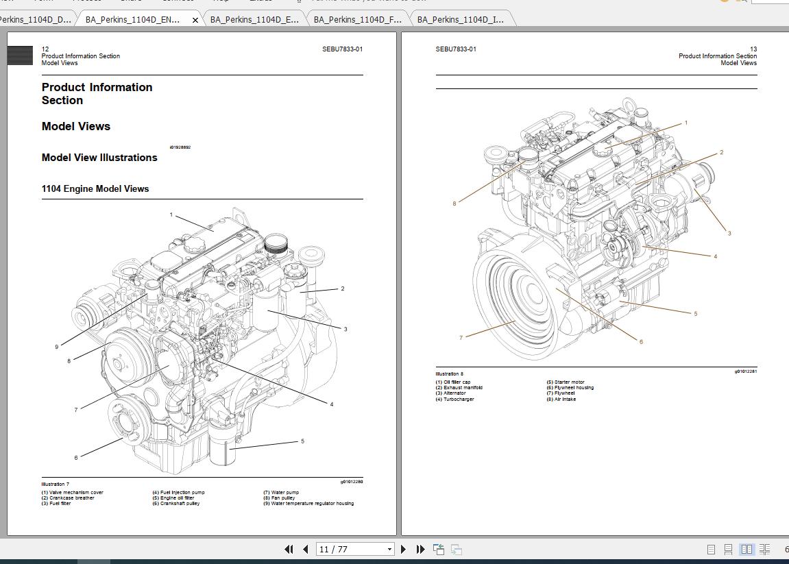 Perkins Engine 1103 1104D NH-NJ Motors Operation & Maintenance Manual