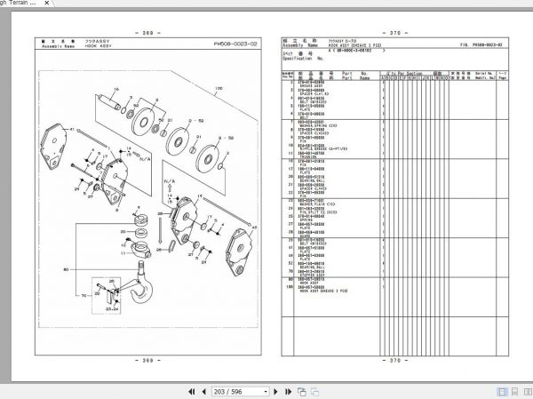Tadano Rough Terrain Crane GR-600EX-3_P1-2EJ Parts Catalog EN+JP