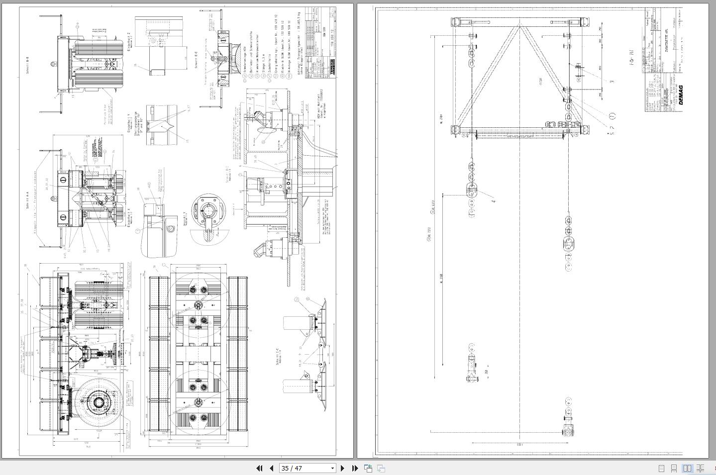 Terex Demag Crawler Crane CC2800-1 600T Rigging Configurations