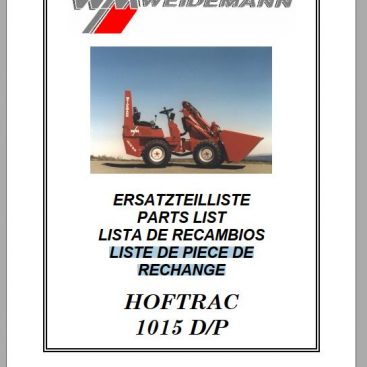Weidemann Wheel Loader Hoftrac 917 Spare Part List