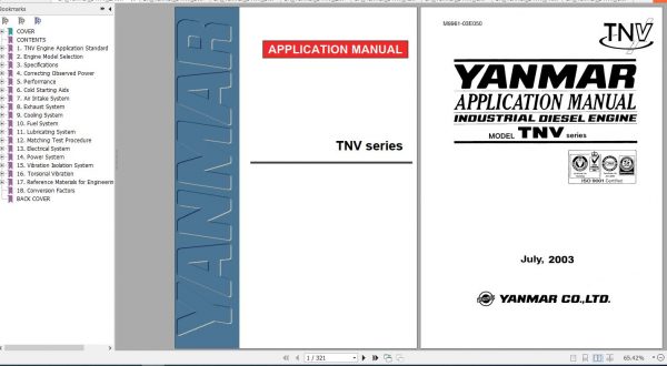 Yanmar Engine 3TNV Series Operating Manual