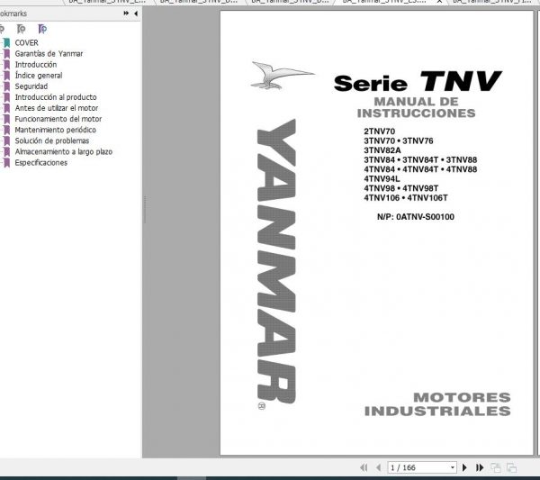 Yanmar Engine 3TNV Series Operating Manual