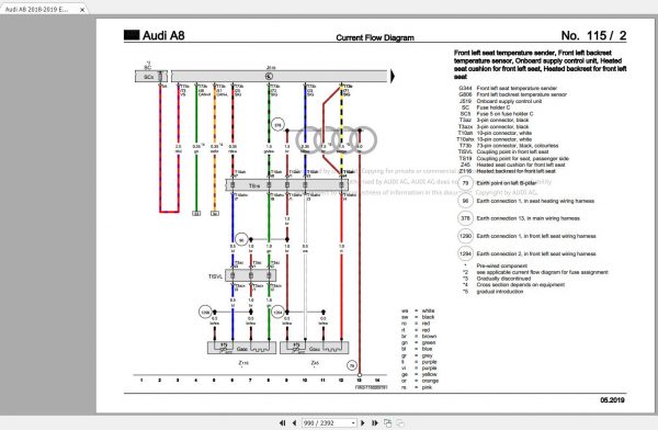 Audi A8 2018-2019 EWD - Wiring Diagram