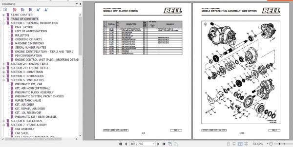 BELL B30D Mk 6.1 ADT & B30D MK 6.1 WDB Articulated Dump Truck Parts ...