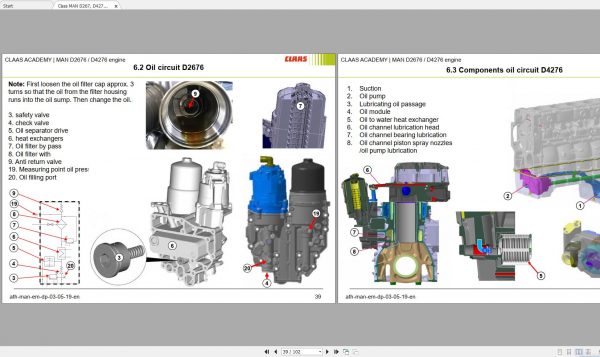 Claas MAN D267 D4276 Diesel Engine Training Manual EN