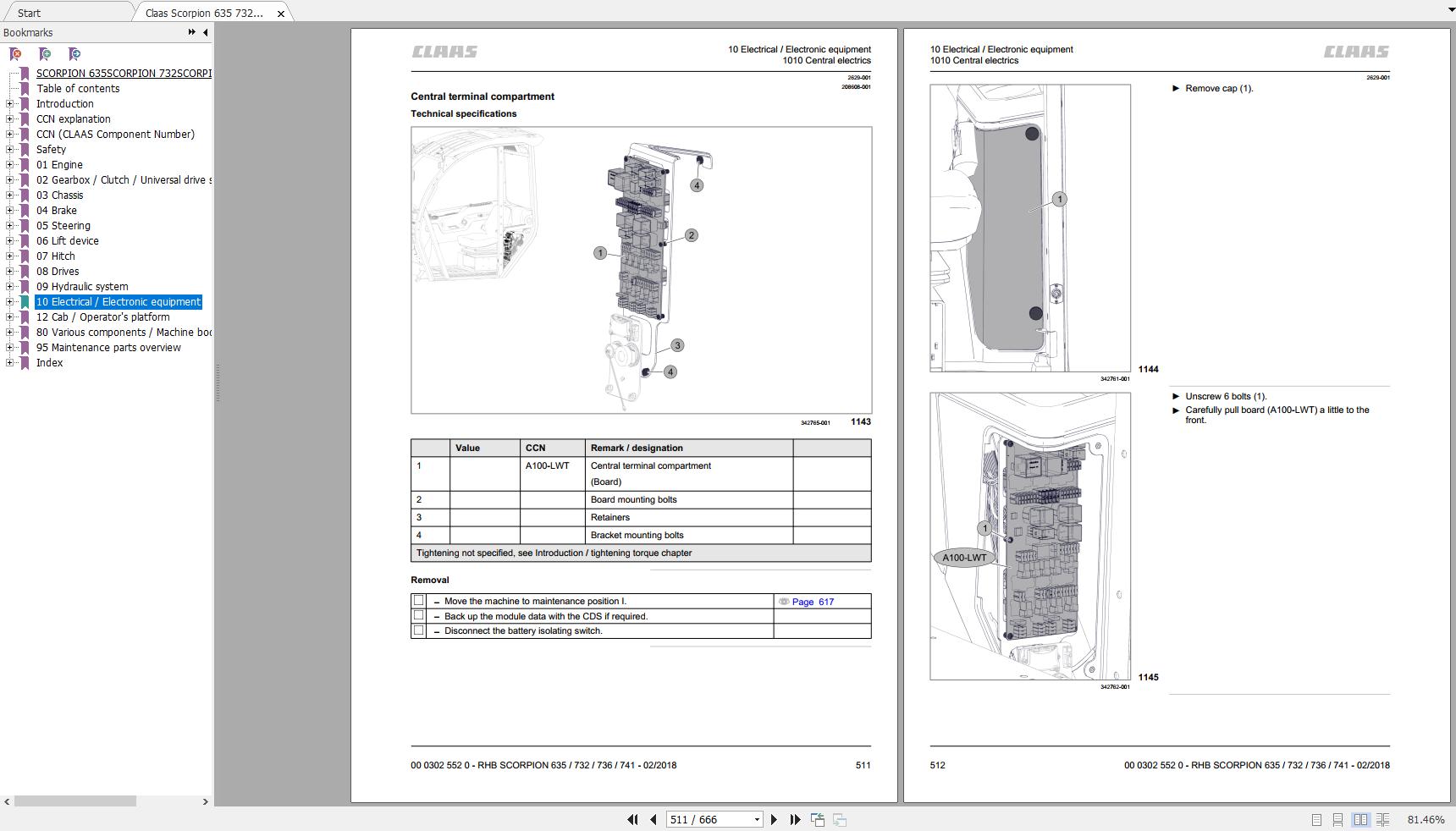 Claas Scorpion 635 732 736 741 Repair Manual EN