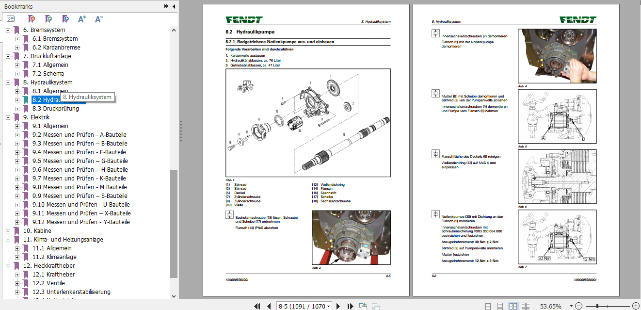Fendt Tractor 700 Vario Gen6 - VIN 760-765 Operator, Diagrams, Workshop ...