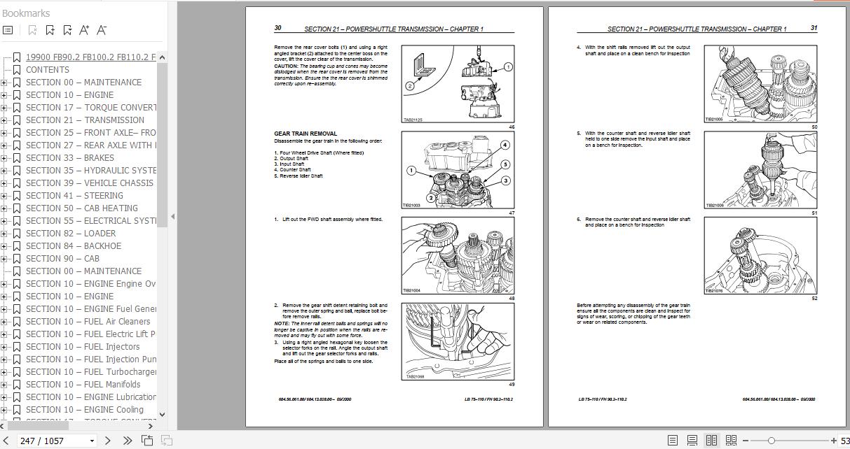 Fiat Hitachi Backhoe Loader FB90.2 FB100.2 FB110.2 FB200.2 4WS Workshop Manual