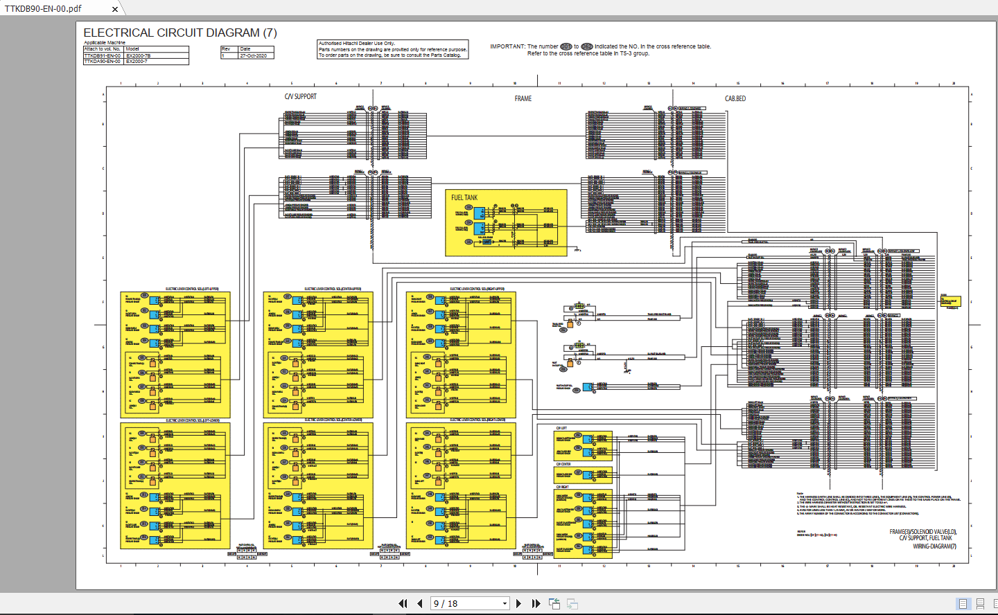 Hitachi Hydraulic Excavator Mining EX2000-7, EX2000-7B Electrical ...