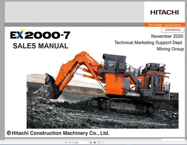 Hitachi Hydraulic Excavator Mining EX2000-7, EX2000-7B Operators ...