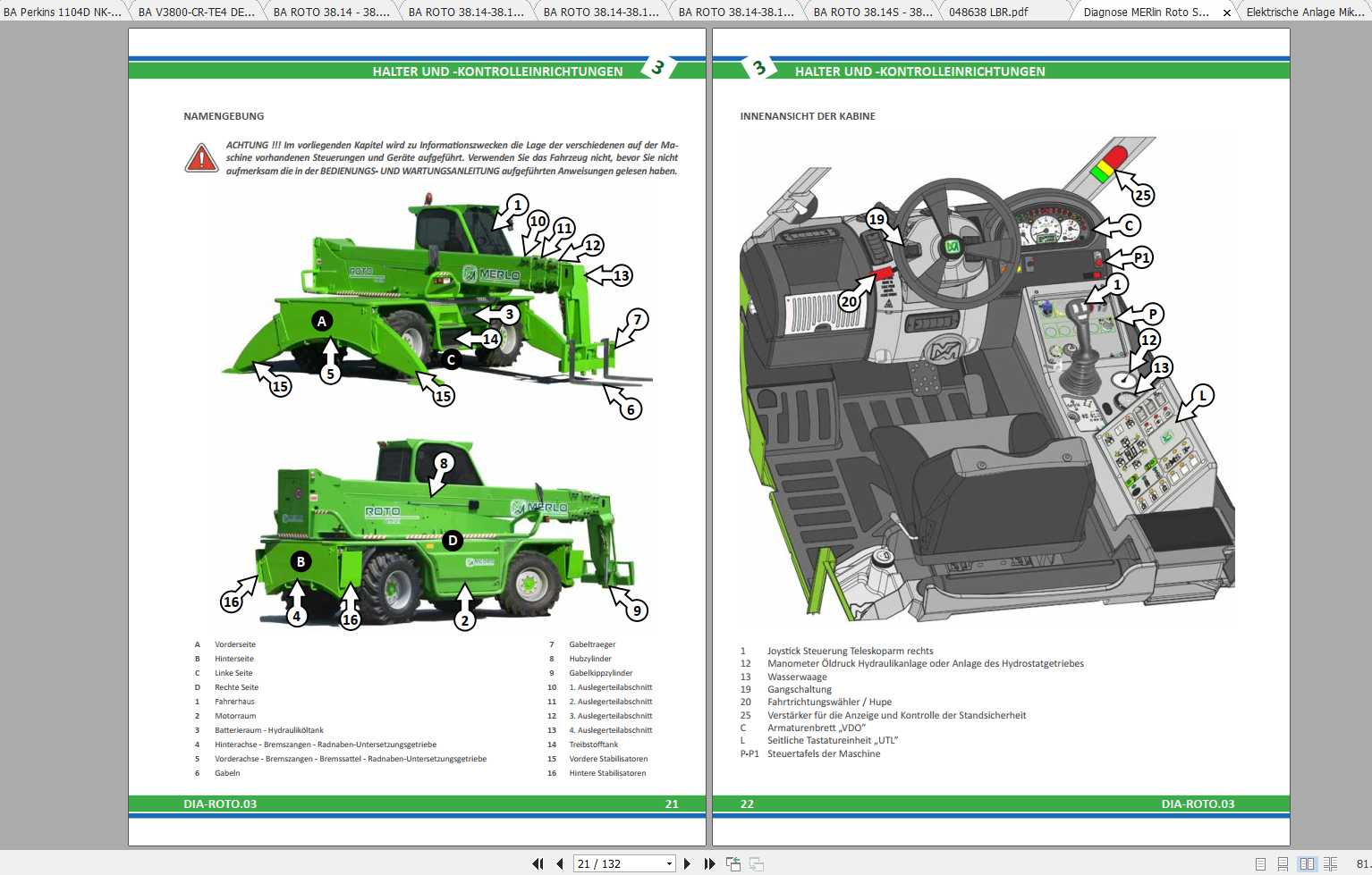 Merlo ROTO SM 400° (R38.14 - R38.16 - R40.18S - R50.10S ab SAV C037142 ...