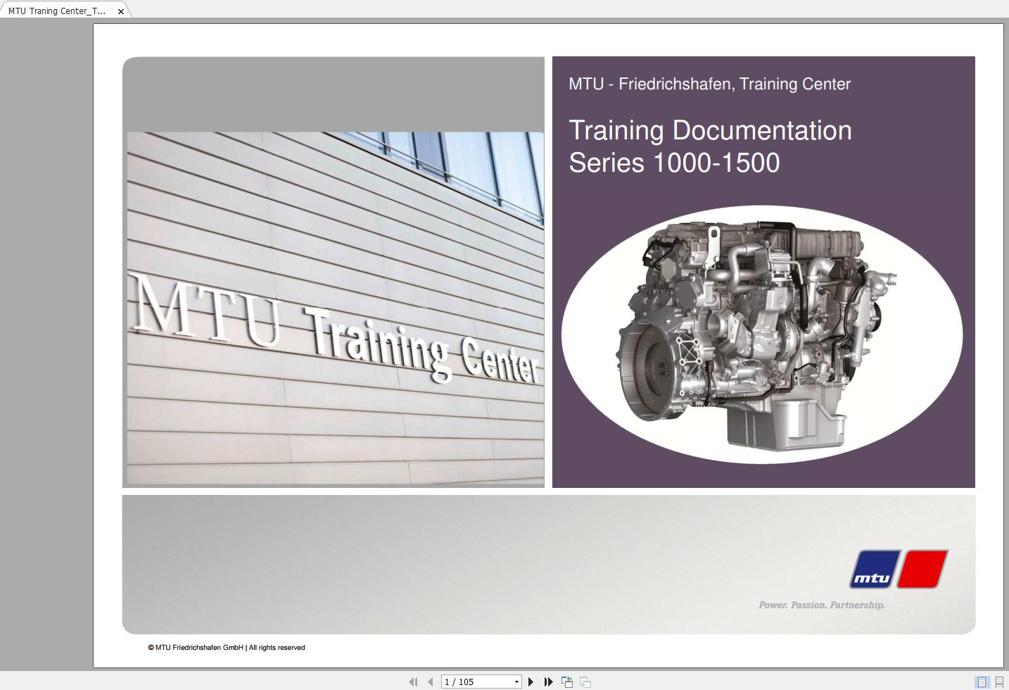 MTU Diesel Engine Series 1000-1500 Traning V Center