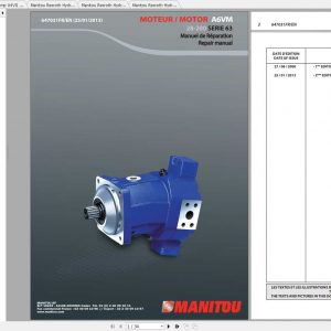 Manitou Sauer Danfoss Hydrostatic Pump & Motor Repair Manuals