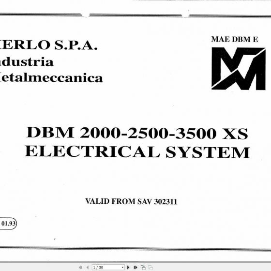 Merlo MPR20 (2008) Service Manual, Parts Manual, Hydraulic & Electrical ...